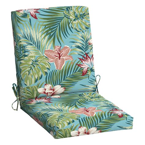 Turquoise Palm Rectangle Outdoor Chair Cushion 37x195