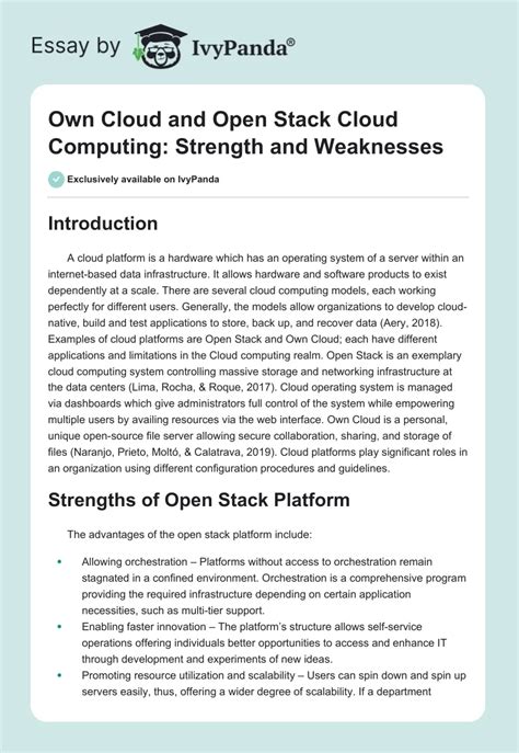 Own Cloud And Open Stack Cloud Computing 1766 Words Assessment Example