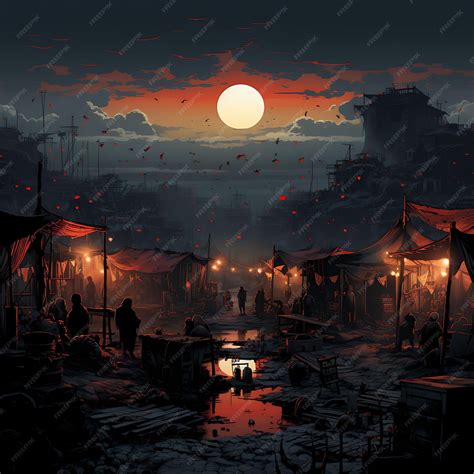 Premium Ai Image Postapocalyptic Market Step Into A Market Ravaged By