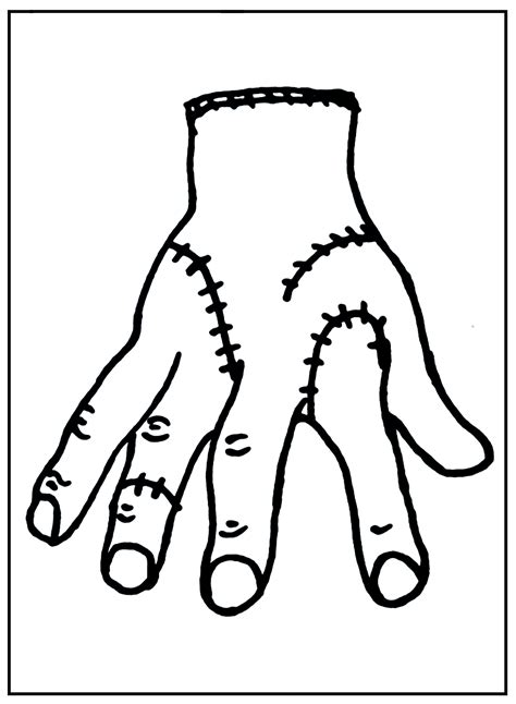 Thing In Wednesday Addams Coloring Page Free Printable Coloring Pages