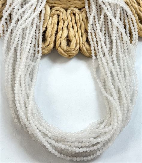 2mm White Translucent Jade Bisuartebeads