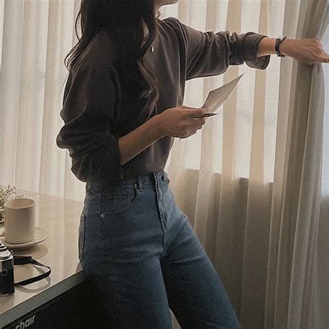 썸인레스트 [44 125]무지 라운드 긴팔티 8color