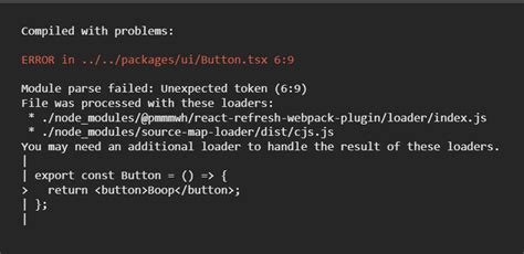 error importing ui button package component to react app · issue 360 · vercel turborepo · github