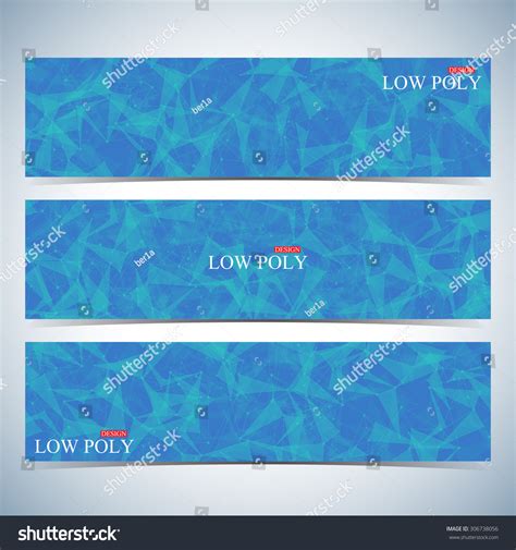 Set Polygonal Horizontal Backgrounds Low Poly Stock Vector Royalty Free 306738056 Shutterstock