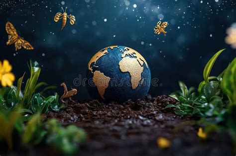 Protecting Our Planet World Wildlife Day With Green Nature Copy Space Stock Illustration