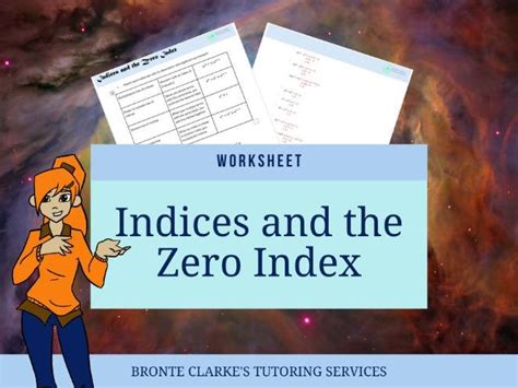 indices and the zero index worksheet with answers teaching resources