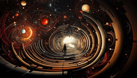 Premium AI Image Spacetime Warping Cosmic And Futuristic Digital Illustration