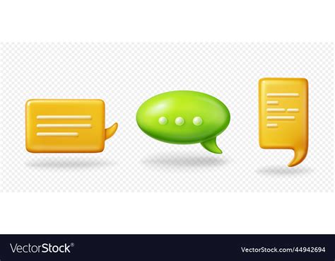 Set Of D Speech Bubbles On Transparent Background