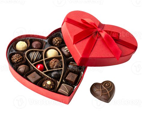 Heart Shaped Box Of Assorted Chocolates For Romantic Occasions And