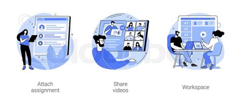 E Learning Platform Features Isolated Cartoon Vector Illustr Colourbox