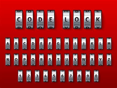 Premium Vector Combination Lock Font Padlock Safe Coding Numbers Or
