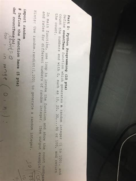 Solved Part D Python Programming 10 Pts Define Counttens