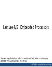 Lecture And Embedded Processors Pdf Lecture Embedded Processors Slides Were