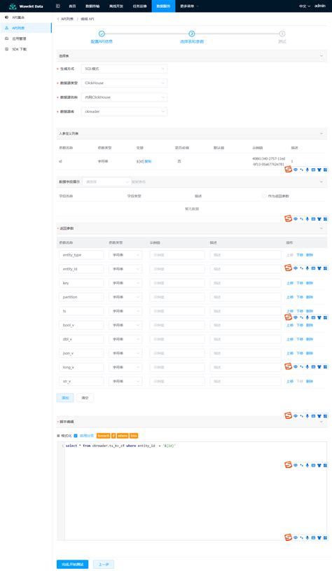 创建API 小波数据