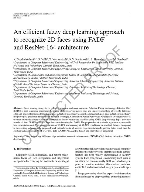 Proof An Efficient Fuzzy Deep Learning Approach To Recognize 2d Faces