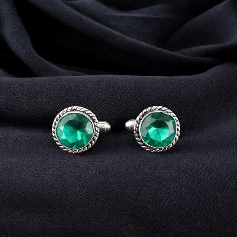 Green Cufflinks Etsy
