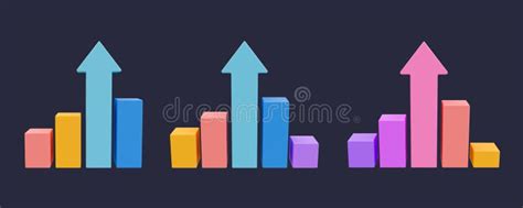 3d Blank Bar Graph Template Set Bar Chart Mock Up Data Analysis