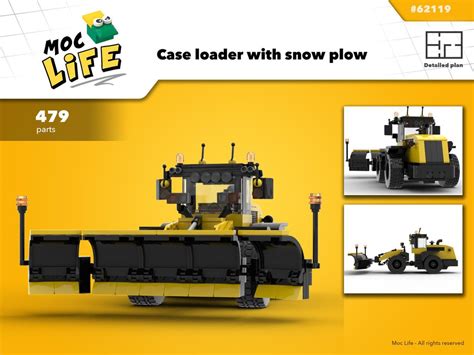 Lego Moc Case Loader With Snow Plow By Moclife Rebrickable Build With Lego