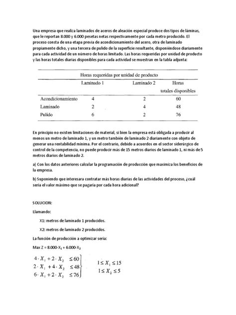 Ejercicio Programacion Lineal Pdf