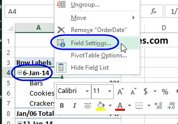 Format Date Field Subtotals Excel Pivot Tables