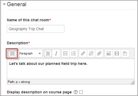 Chat Settings MoodleDocs