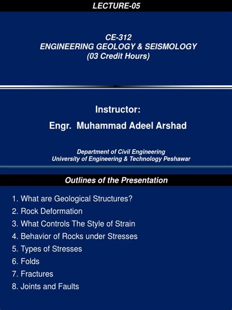 Lecture 4 Geological Structures Pdf Fault Geology Deformation Engineering
