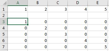 Create Diagonal Matrix Using VBA Macro MATLAB Simulink