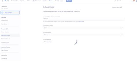 Updating Exclusion Rule In Plans Hangs The Page