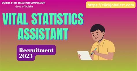 Ossc Vital Statistics Assistant Recruitment 2023 234 Vacancies