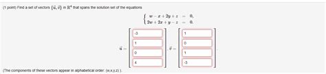 Solved Point Find A Set Of Vectors U V In R That Chegg Com