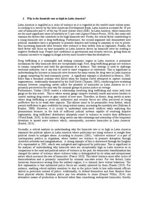 Why Are Homicide Rates So High In Latin America Pdf Illegal Drug