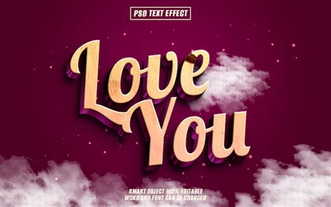 Premium Psd Love You Text Effect Font Editable Typography 3d Text