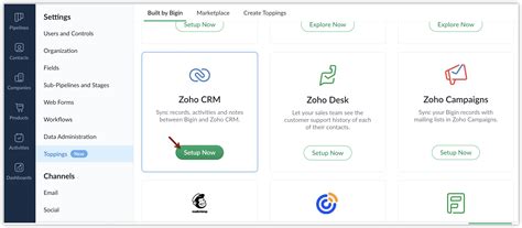 Integrating With Zoho Crm Online Help Bigin By Zoho Crm
