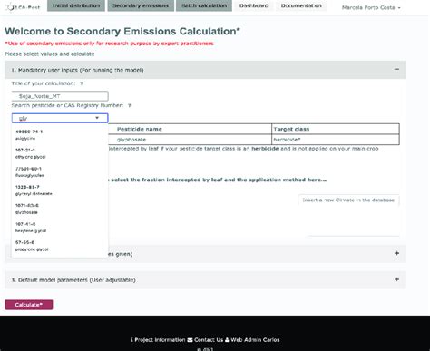 Section 1 Of The Secondary Emissions Calculation Tab Mandatory Download Scientific Diagram