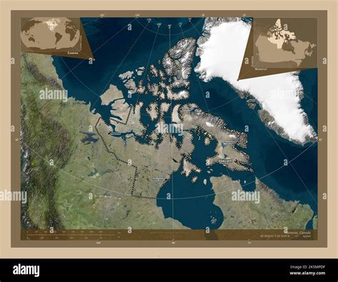 Nunavut Territory Of Canada Low Resolution Satellite Map Locations