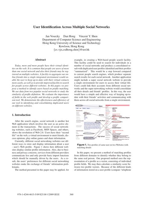 Pdf User Identification Across Multiple Social Networks