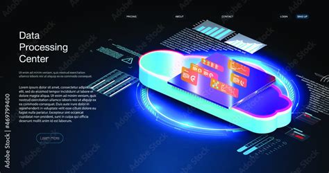 Futuristic Microchip Processor With Lights On The Blue Background Futuristic Microchip