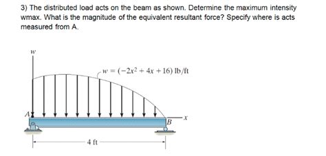 solved the distributed load acts on the beam as shown