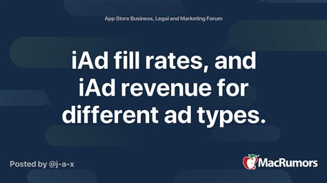 Iad Fill Rates And Iad Revenue For Different Ad Types Macrumors Forums