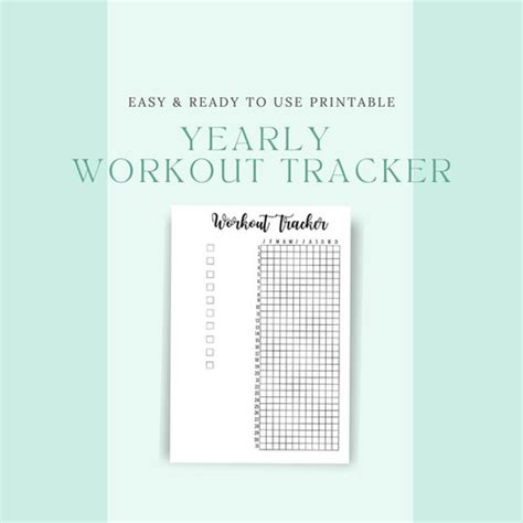 Yearly Workout Tracker Printable Esthys Creations