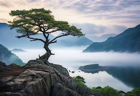 바다 근처 바위 위에 나무 Bonten No Hana Iwaba 소나무 고화질 사진 사진 구름 배경 일러스트 및 사진 무료 다운로드 Pngtree