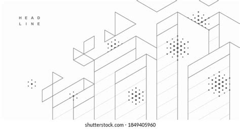 Abstract Geometric Technological Architecture Background Vector Stock Vector Royalty Free