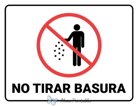 Printable Spanish No Littering Sign