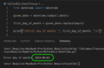 How To Find First Day Of The Month In Python My Tec Bits