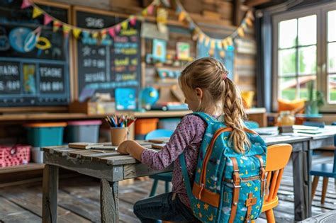 Girl Settling Into Class On The First Daybacktoschool Concept Premium