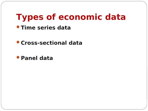 Ppt Types Of Economic Data Time Series Data Cross Sectional Data