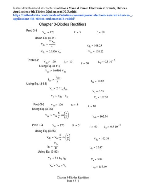 Solutions Manual Power Electronics Circuits Devices Applications 4th