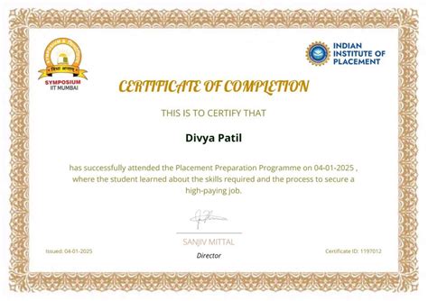 Certificateofcompletion Careerdevelopment Skillbuilding Divya Patil