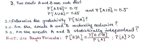 Solved Two Events A And B Are Such That P A Intersection Chegg Com