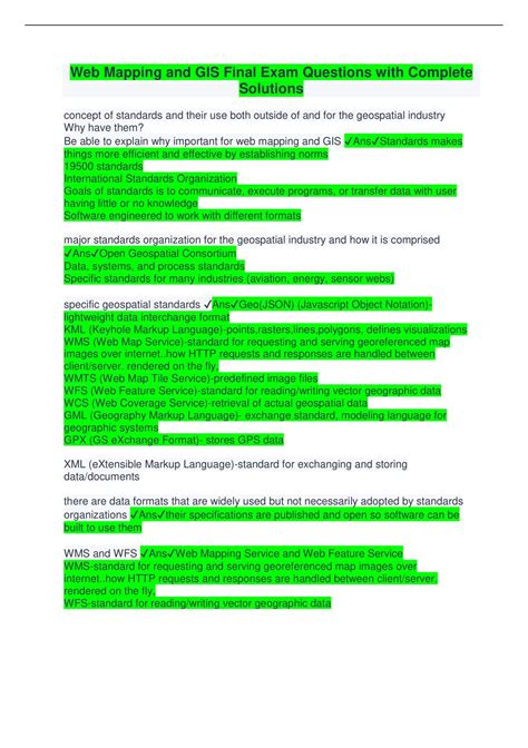 Web Mapping And Gis Final Exam Questions With Complete Solutions Web Mapping And Gis Stuvia Us